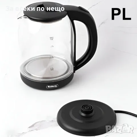 ЕЛЕКТРИЧЕСКА СТЪКЛЕНА КАНА ROSBERG R51230K, 1.8L, 1800W, ЧЕРНА в Кани в гр. София - ID49778267 ...