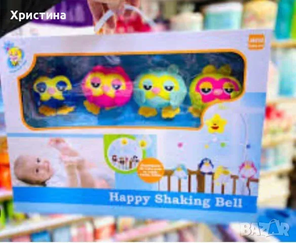 Музикална бебешка въртележка за кошарка Happy Shaking Bell в Музикални ...